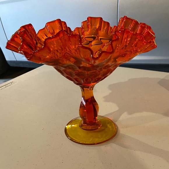 Fenton | Other | Vintage Fenton Amberina Ruffled Bowl | Poshmark